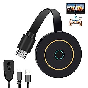 Wireless Display Dongle, 4K WiFi Portable Display Receiver 1080P HDMI Screen Mirroring Compatible with iPhone Mac iOS Android to TV Projector Support Miracast Airplay DLNA No Switching