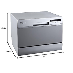 EdgeStar DWP62SV 6 Place Setting Portable Countertop Dishwasher - Silver