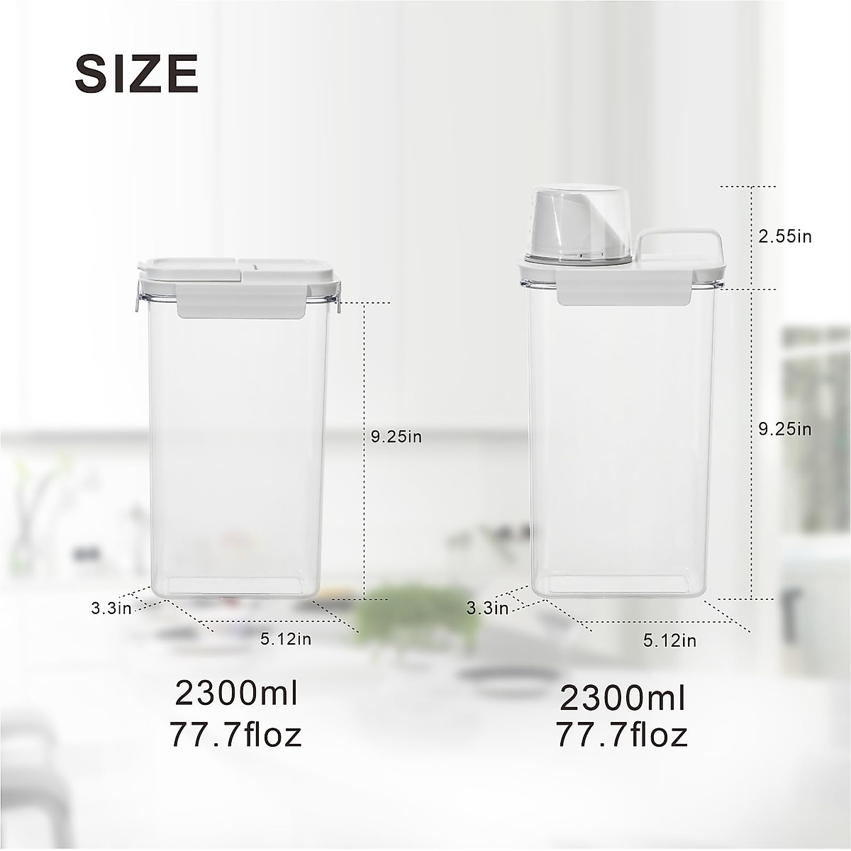 XhOSLAnd Cereal Storage Container Set, Pantry Organizer, Food Portion Containers (L-4PCS)