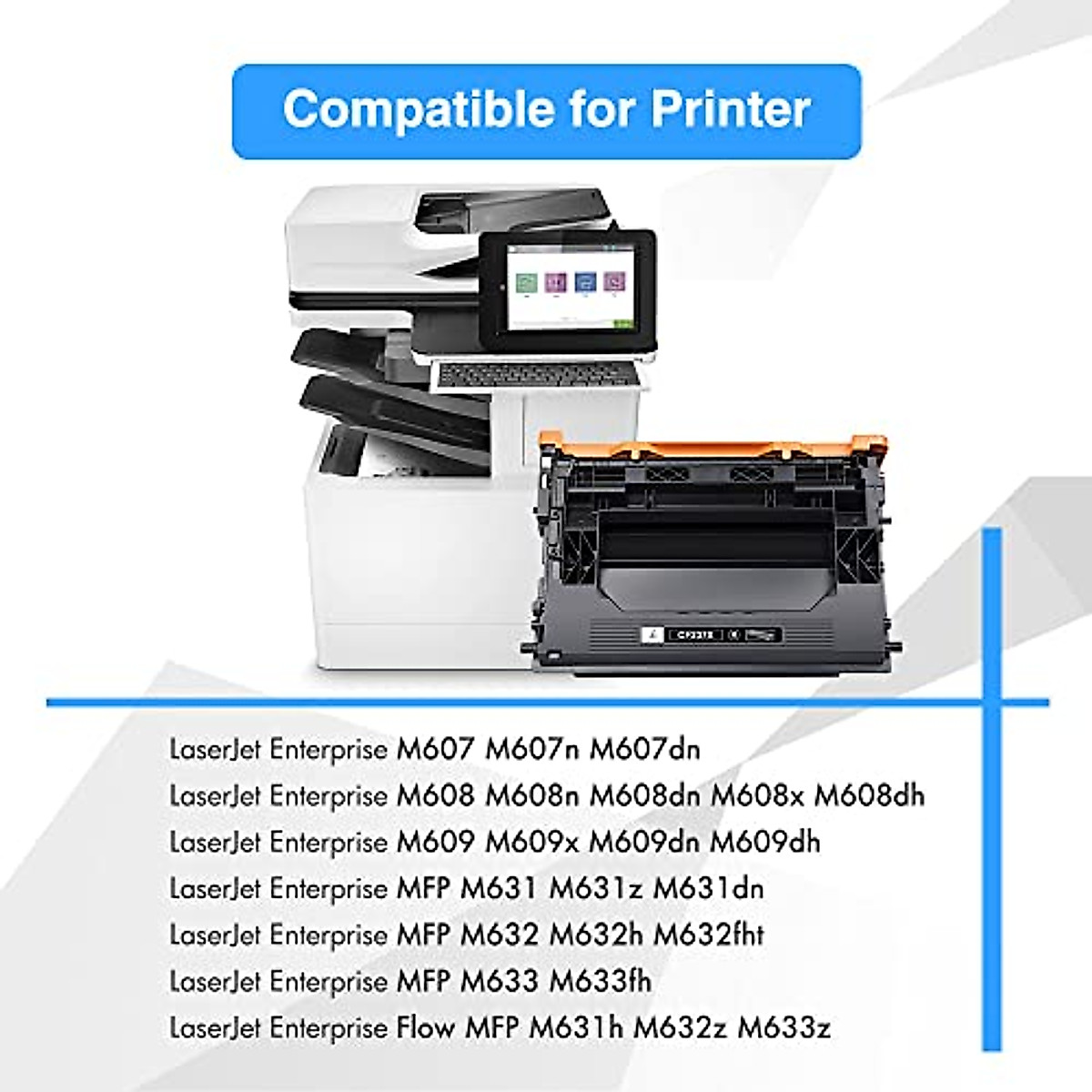 TRUE IMAGE Compatible Toner Cartridge Replacement for HP 37X CF237X 37A CF237A Enterprise M607 M608 M607n M607dn M608n M608dn M608x M609 MFP M631 M632 M633 Printer (Black, 1-Pack)