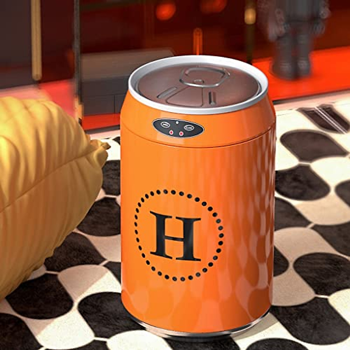 BONAD Bathroom Trash Can Indoor Stainless Steel Intelligent Automatic Induction Trash can Office Living Room Bedroom Kitchen Bathroom Creative Trash can Wastebasket (Color : 1)