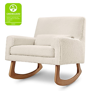 Nursery Works Sleepytime Rocker in Ivory Boucle with Light Legs, Wood, Foam, Greenguard Gold and CertiPUR-US Certified