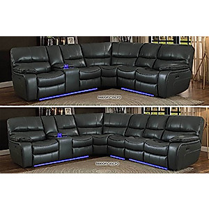 Homelegance 4 Piece Pecos Power Reclining Sectional with LED, Gray