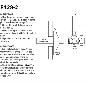Westbrass R128-2-26 1/2" (5/8" OD) Sure Grip Low Pattern Flange for Copper Pipe (2-Pack), 1-Pack, Polished Chrome