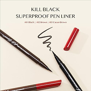 CLIO Waterproof Pen Liquid Eye Liner, Precision Tip, Long Lasting, Smudge-Resistant, High-Intensity Color (Black, Pack of 1)