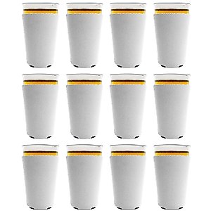 Blank Neoprene Pint Glass Coolie (12 Pack, White)