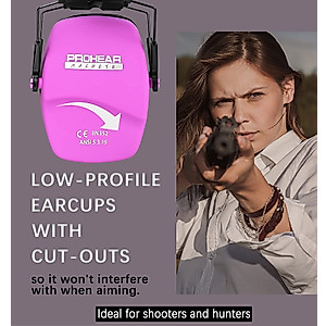PROHEAR 016 Ear Protection Safety Earmuffs for Shooting with NRR 26dB 2Pack (Blue and Pink)