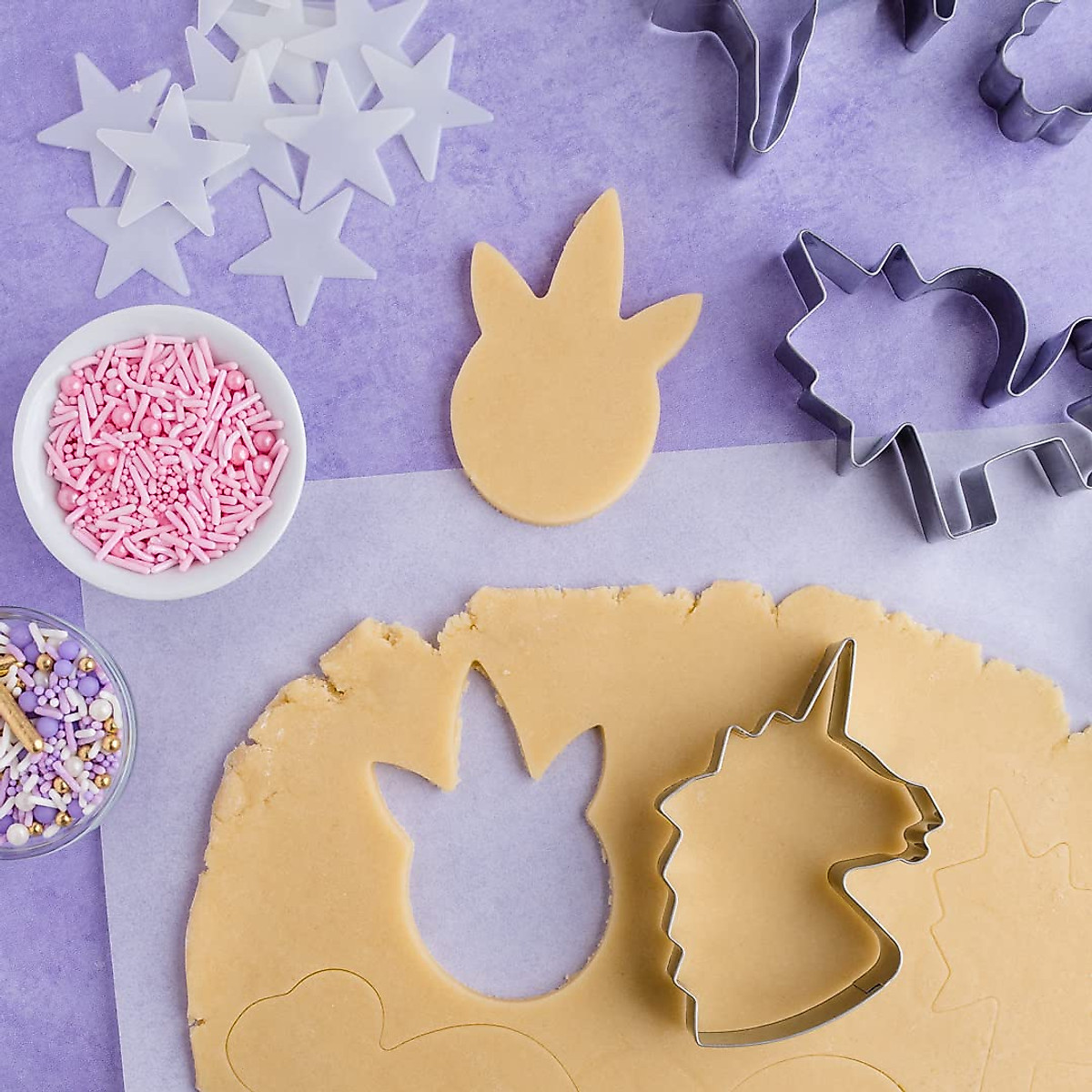 Cookie Cutter Kingdom, Unicorn Themed Cookie Cutter Set, 7 Piece Set, Cookie Cutters Shape, Biscuit Fondant Cutters for Party Decorations (Unicorn Set - 7 Pack)
