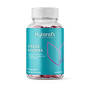 Stress Busters Gummies by Hyland's Naturals, Calm and Focus with L-Theanine, Chamomile and Lemon Balm, 60 Vegan Gummies (30 Days)