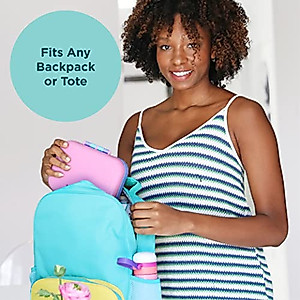 ZOKU - Mini Bento Box for Kids, Stackable, Lightweight, Leakproof, for Children, Kid Friendly Latch, Easy to Clean (Bento Jr) (Pink)