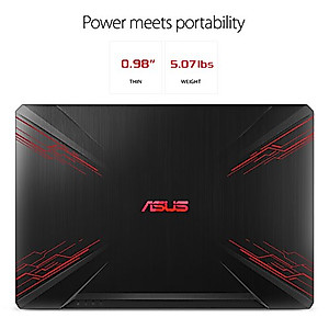ASUS TUF Thin & Light Gaming Laptop PC (FX504) 15.6” Full HD, 8th-Gen Intel Core i5-8300H (up to 3.9GHz), GeForce GTX 1050 2GB, 8GB DDR4 2666 MHz, 1TB FireCuda SSHD, Windows 10 64-bit - FX504GD-ES51