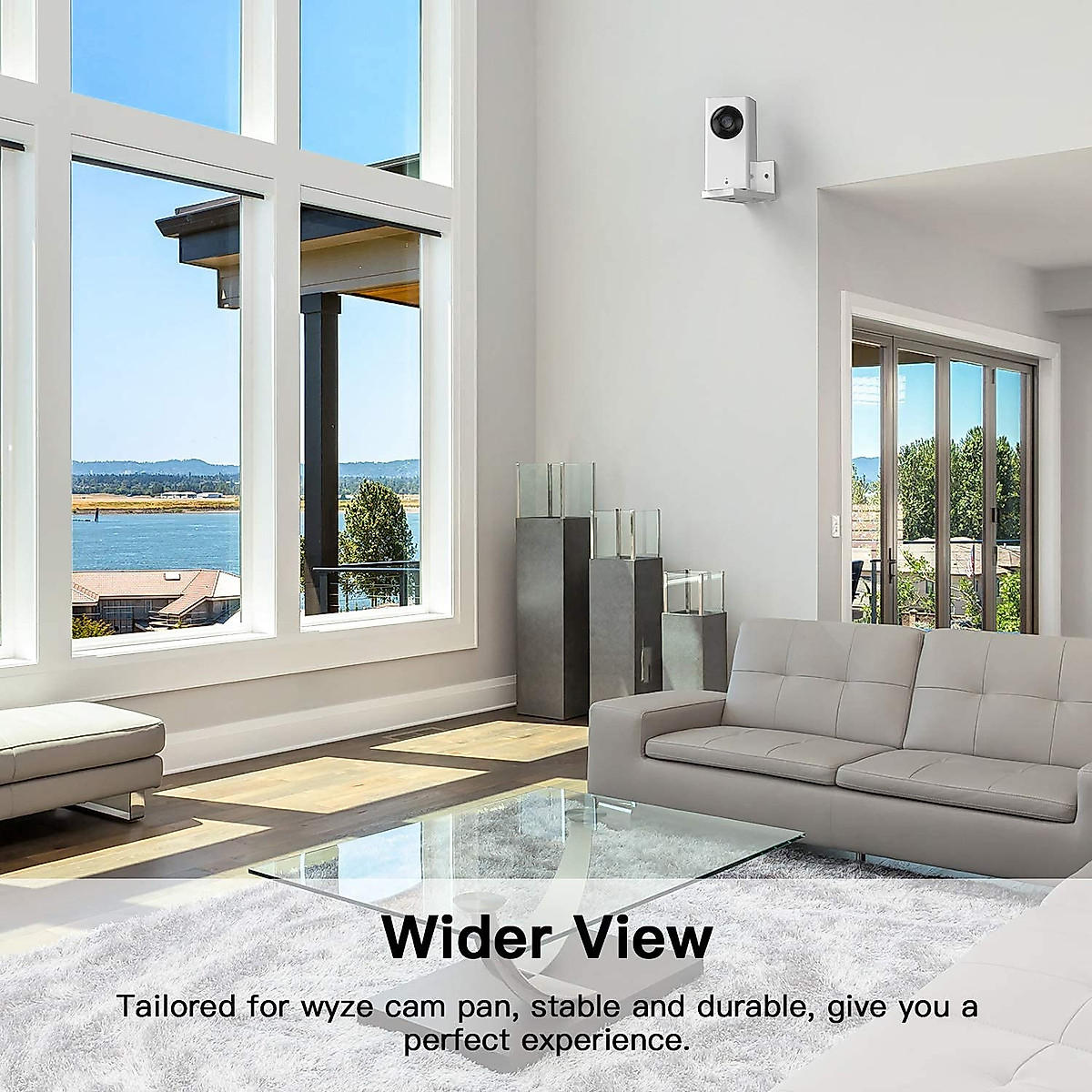 Koroao Strong Adhesive Wall Mount for Wyze Cam Pan, No Drilling,No Screw,No Wall Damage Easy Adjustable Mounting Kit Bracket