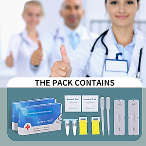 Kueysing Helicobacter Pylori 2 Test Kits, H. Pylori，h. Pylori 10-15 Minutes of Quick Home Testing, The Result is Highly Accurate, Easy to Read and use