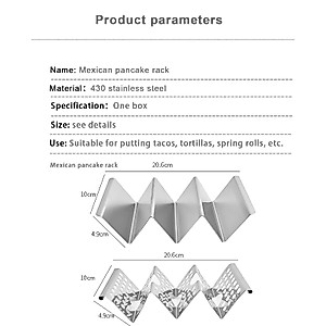 Stainless Steel Taco Holders, Premium Taco Stands, Taco Rack With Easy-Access Handle, Food Grade Taco Plate Shells Oven & Grill Safe, Hollow, Curves (Set of 4)
