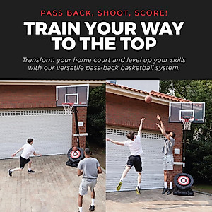 IE Sports Portable Basketball Hoop, 7.5-10 Ft Adjustable Height, 44" Backboard & Rebounder