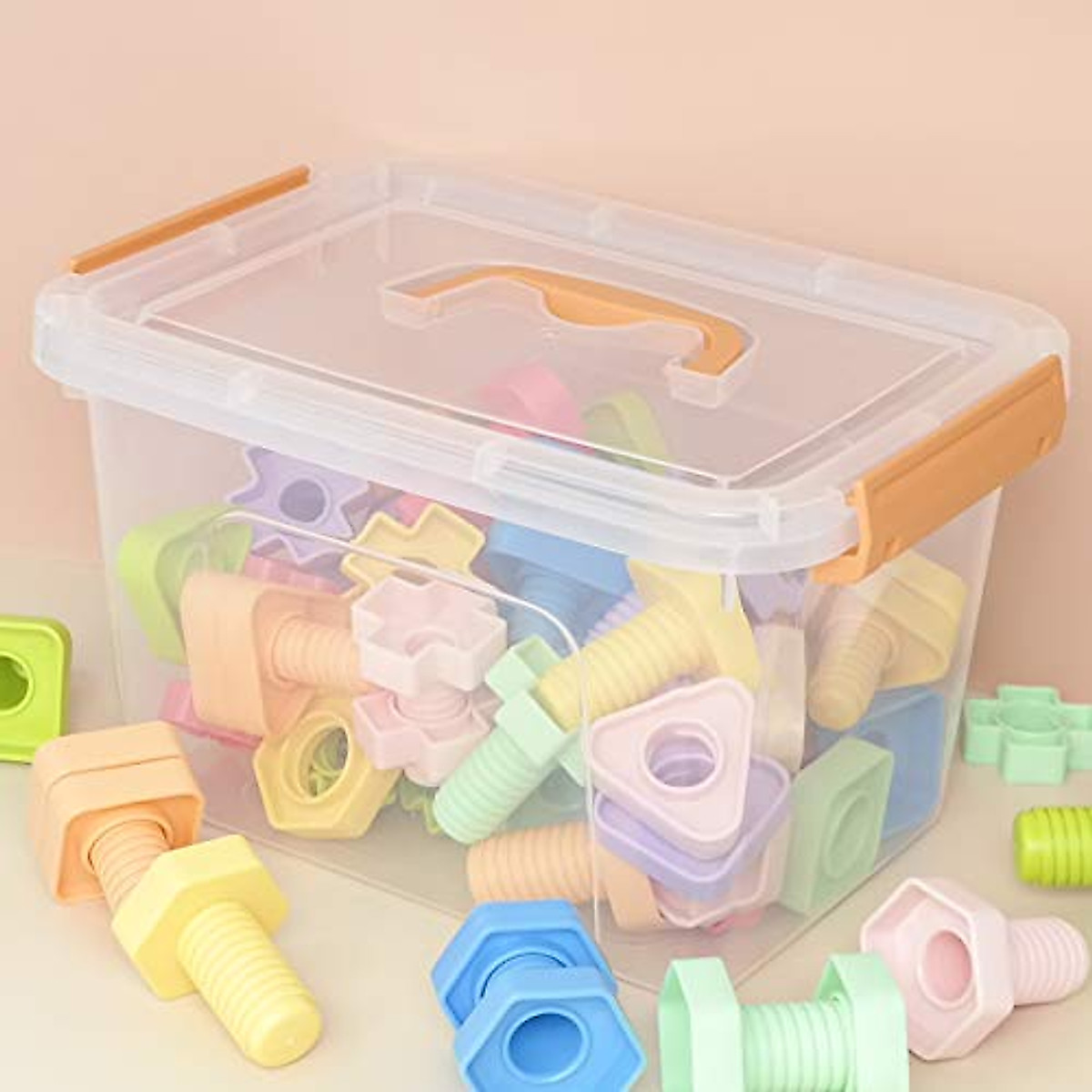 Farmoon 6 Quart Clear Storage Bin, Small Plastic Stackable Box/Container with Lid, 6 Packs, R