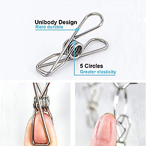 Seropy Clothes Hanger with 10 Clips Laundry Drying Rack 6 Pack, Clothes Drying Rack Stainless Steel Sock Hangerand Hanger Organizer Magnetic Hanger Holder for Washing Machine Laundry Room Organization