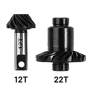 INJORA 12/22T Overdrive Helical Gear Set Front Rear Axles Steel Alloy for TRX4M Upgrade 1/18 RC Crawler Car, 7g/Set
