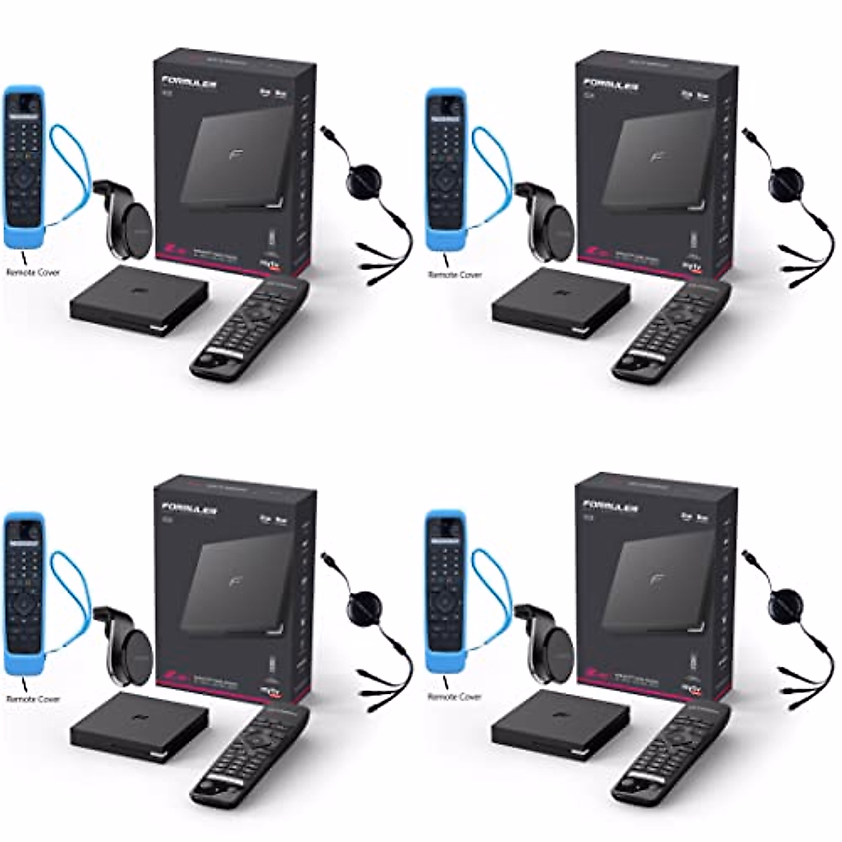 Formuler Z10 Android 10 Dual Band 5G LAN 2GB Ram 8GB ROM 4K |Bonus Magnetic Car Mount |Bonus Silicone Case Cover for Remote Control|3 in 1 Charger (Pack of 4)