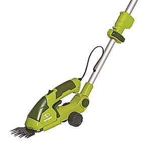 Sun Joe HJ605CC Cordless 2-in-1 Grass Shear + Hedge Trimmer w/Extension Pole, Green