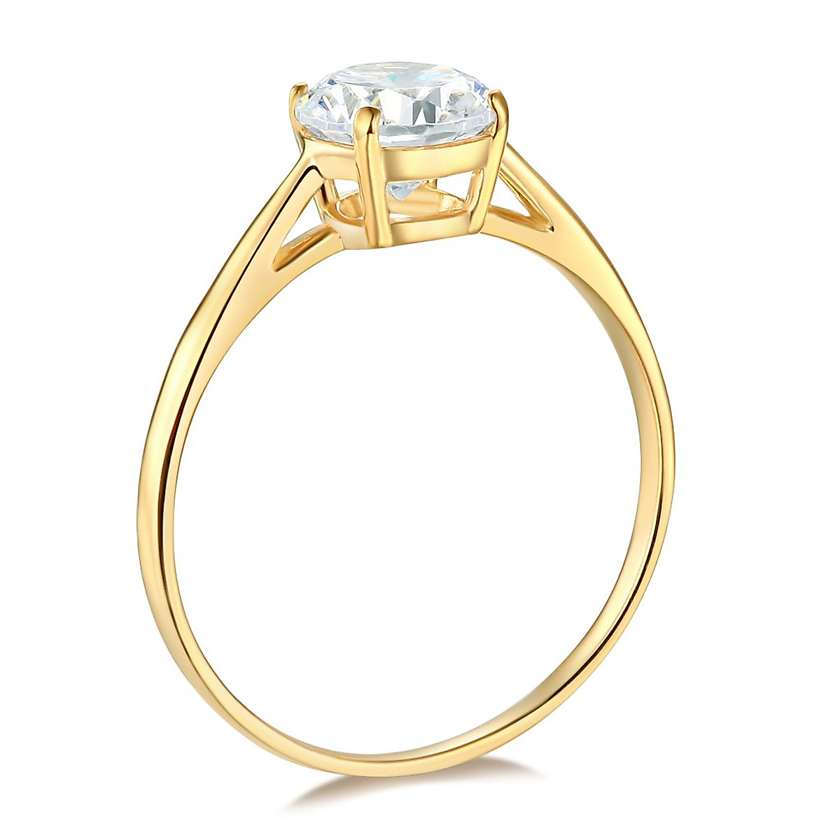 14k Yellow Gold SOLID Wedding Engagement Ring - Size 5.5