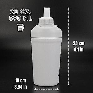 Ozizo Shaker Bottle, Insulated Stainless Steel Protein Shaker Bottle 20 oz, Insulated Shaker with Wire Whisk Ball Spring Mixer