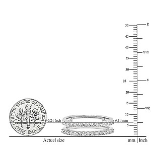 Dazzlingrock Collection 0.50 Carat (Ctw) 10K Round Lab Grown Diamond Women Wedding Enhancer Guard Band 1/2 CT, White Gold, Size 4.5