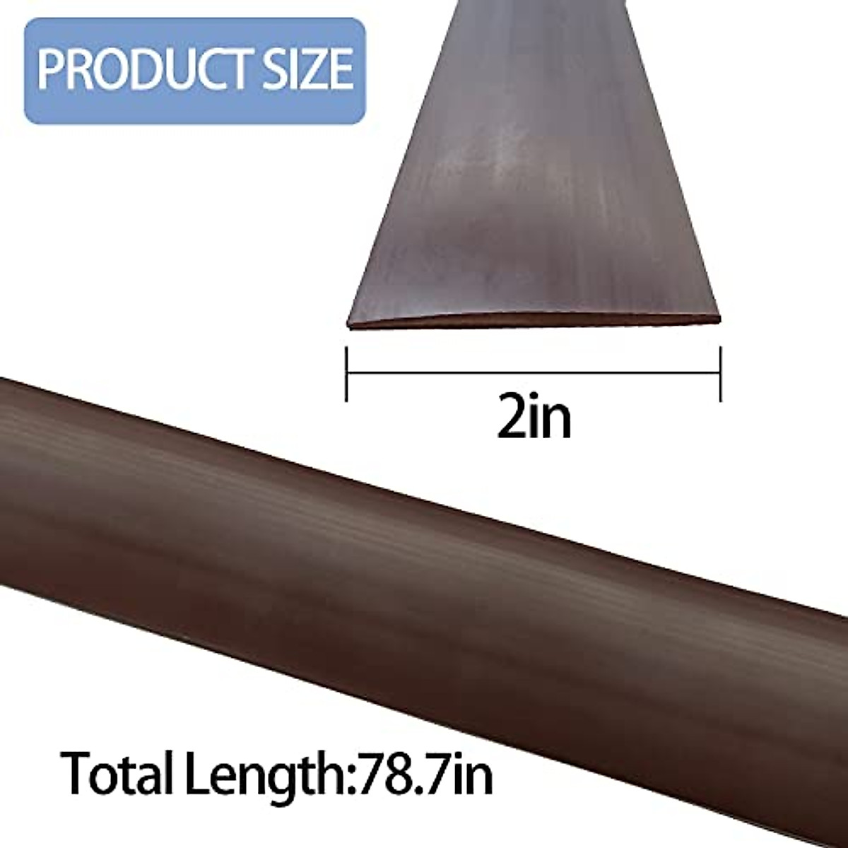 6.56FT Floor Transition Strip Self Adhesive(Brown),Door Threshold Strip,Floor Trim for Wood to Tile Transition, Floor Repair, Gap Coverings