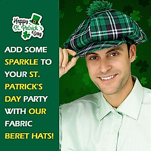 St. Patrick's Day Plaid Fabric Fedora or Beret (Beret)