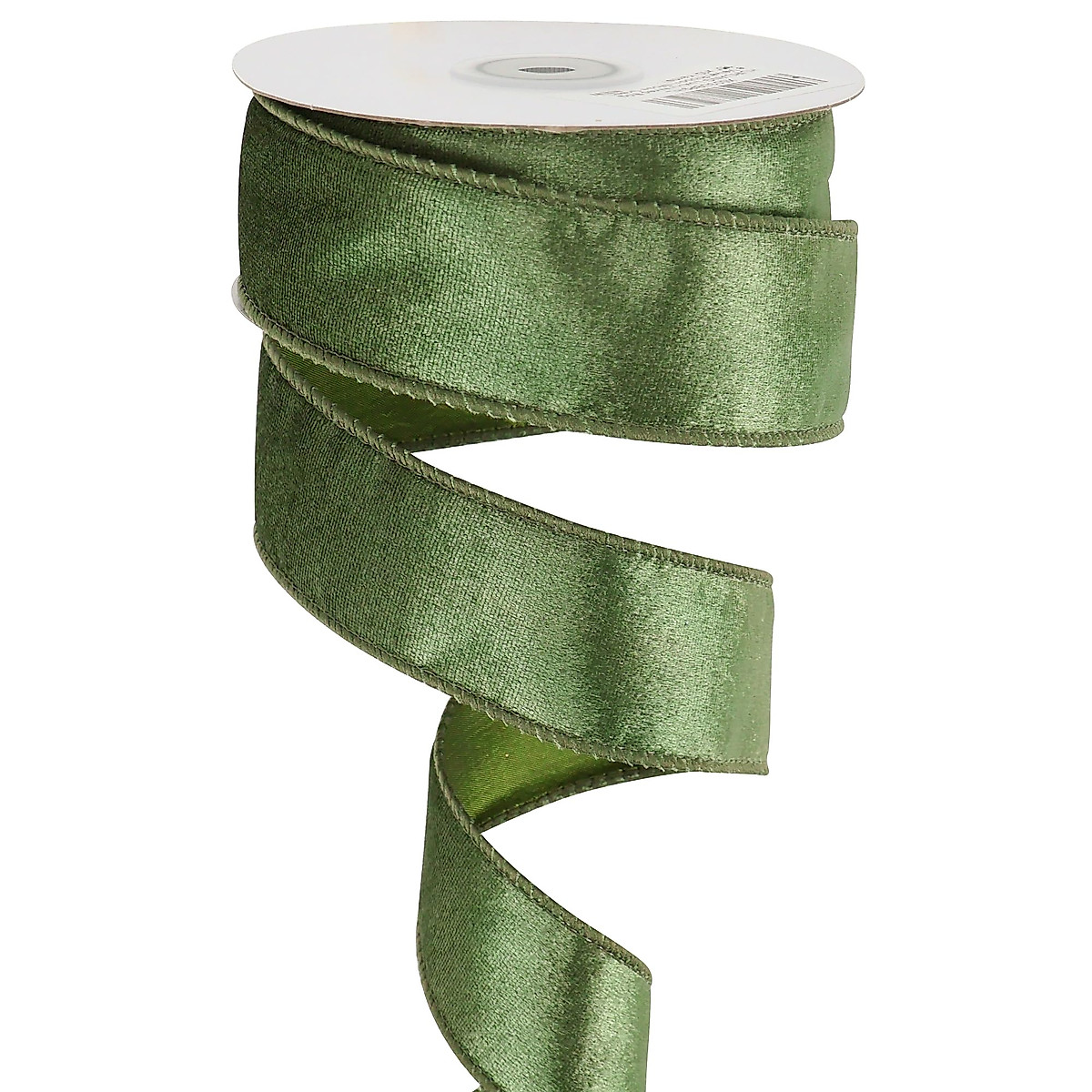 HUIHUANG Green Velvet Ribbon Wired 1-1/2 inch, Moss Green Velvet Ribbon for Gift Wrapping, Christmas Tree, Bows, Wreaths, Garland, Wedding Decor, Home Decor, Crafts-Continuous 10 Yards/Roll