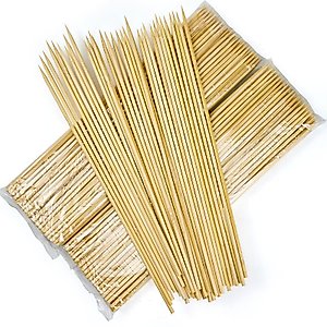200 PCS Bamboo Skewers 12 inch - Wooden Skewers for Grilling, Fruit, Appetizers, Chocolate Fountain, BBQ, Shish Kabob - Natural Wood Skewer for Kitchen, Party, Crafting, Φ=4 mm (Qtipzify)