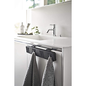 Yamazaki Push Dish Home Self Adhesive Plastic | Towel Holder, One Size, Black