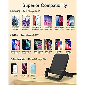 BUBEYYIE Fast Wireless Charger 10W Charging Stand Compatible with iPhone 13 12 11 Pro XR XS X 8 Plus Samsung Galaxy S20 S10 Note 20 10 Google LG and Other Cell Phones…