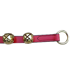 RRD Hanging Sleigh Bells for Door – 10 Brass Door Hanging Bell on Red Leather Strap - Multi-Purpose Jingle Bell Door Christmas Sleigh Bells & Dog Training Bells