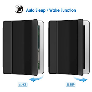 JETech Case for iPad 2 3 4 (2012/2011 Model), Not for iPad Air or iPad Air 2, Smart Cover with Auto Sleep/Wake (Black)