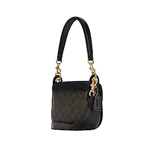 COACH Women's Kleo Shoulder Bag 17 (Signature Canvas - Brown - Black)