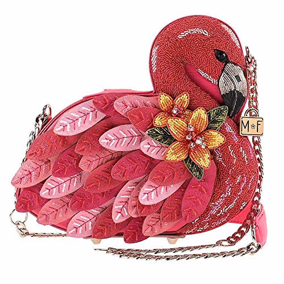 Mary Frances womens Ruffle My Feathers Crossbody, Pink, One Size US