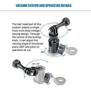 Mirror Mount for Cameras or Cell Phones for Gopro Hero 9/8/7/6/5 Black,YI,AKASO,SJCAM,DJI Osmo Action Cameras - Motorcycle Sports Camera Holder