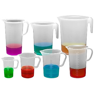 SP Bel-Art Tall Form 5000ml Polypropylene Graduated Pitcher; 100ml Graduation (F28994-0000)