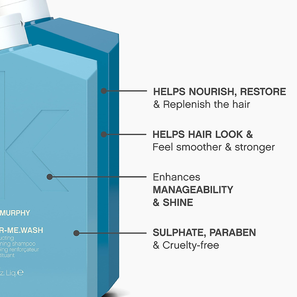 KEVIN.MURPHY REPAIR-ME.WASH & RINSE - Moisturising Hair Repair Shampoo - Hair Repair Conditioner - For All Hair Types Needing Repair - Sulphate & Paraben Free - 250 mL / 8.4 fl oz - 2 Pack