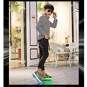 AIkuass Roller Skates- Kids USB Charge Roller Shoes for Girls Boys Kids LED Light Up Sneakers As Best Gift for Party Birthday Christmas Day (12.5 little kid)