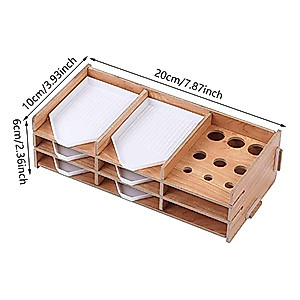Delaman Diamond Painting Tool Storage Tray, 9 Grids Wood Diamond Painting Tray Organizer-Diamond Tools Storage Trays Multi for Women Ladies Beginner