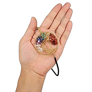 Mornajina 2Packs Elastic Bookmark with Tree of Life Chakra Pendant, Kid Bookmark, Book Markers for Kids/Women, Perfect Gift for Reader (Round Gold, Style 2)