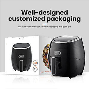 Touch Screen Air Fryer, Home Oil-Free Electric Fryer Oven, 2022 French Fries & Roaste (Color : Black, Size : 336 * 273 * 309mm) Commemoration Day