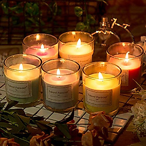 Natural Scented Candle,Aroma Candle Gift,Amber Perfume,Handmade Soy Wax in Glass Jar 12 Hours,Prefect for Meditation Stress Relief Mood Boosting (White-Amber)