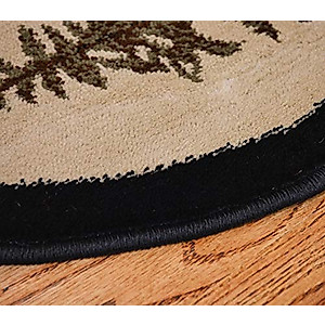 Rug Empire Rustic Lodge Novelty Area Rug, 26" W x 63" L, Bear Oval, Multi