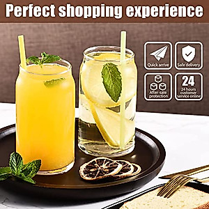 Beer Can Shaped Glass, Drinking Cups With Lids and Straws,Beer Glass Cups 16 oz, Glass Cups Set Of 12, Beer Glasses Drinking Glasses Bulk, Ideal For Beer, Soda, Iced Coffee, Smoothies, Cocktails