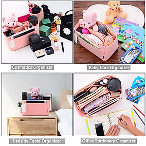 ZTUJO Purse Organizer, Felt Bag Organizer Purse Organizer Insert For Speedy, Neverfull, Graceful, Neverfull,Tote, Handbag,Shaper (Medium, Brush Pink)