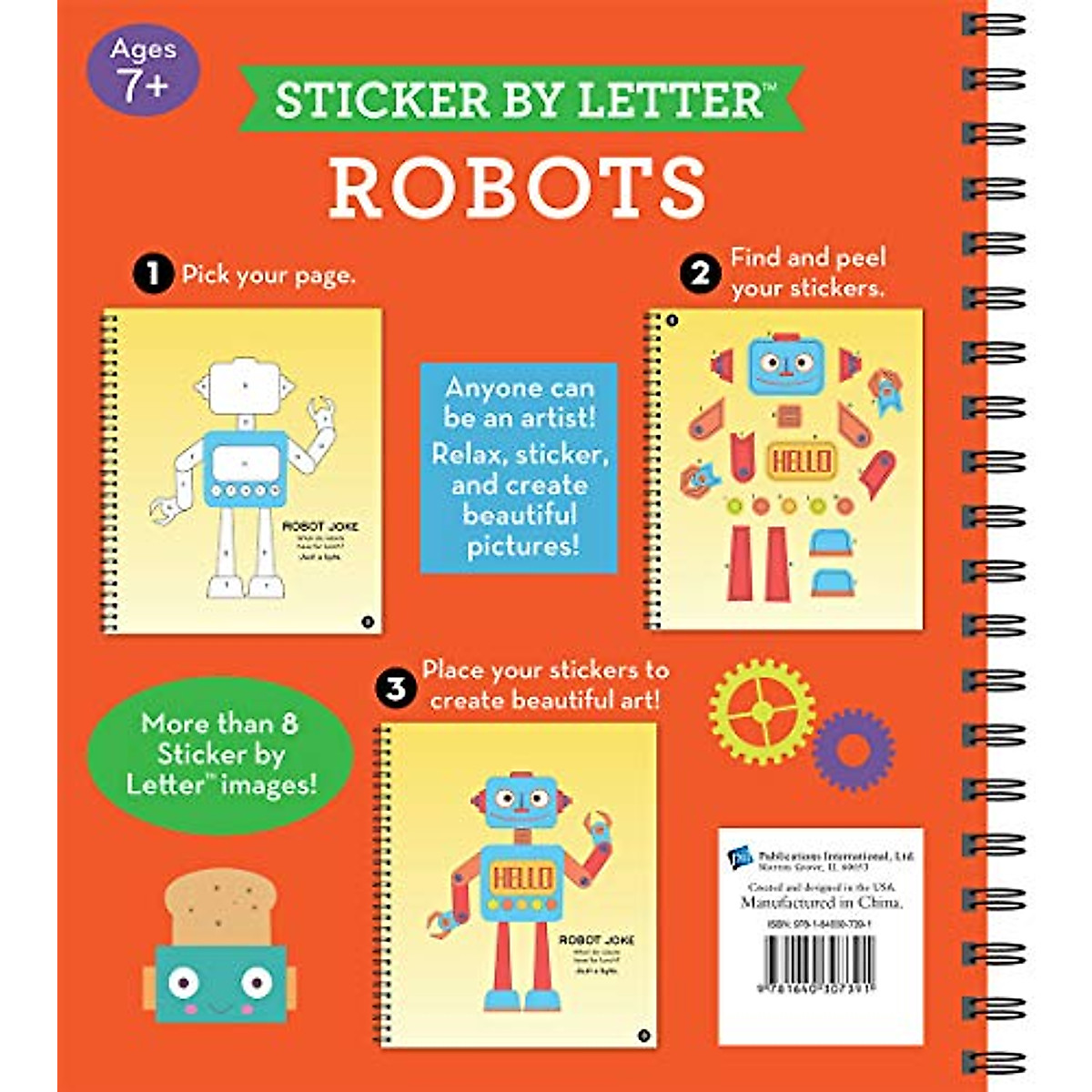 Brain Games - Sticker by Letter: Robots (Sticker Puzzles - Kids Activity Book)