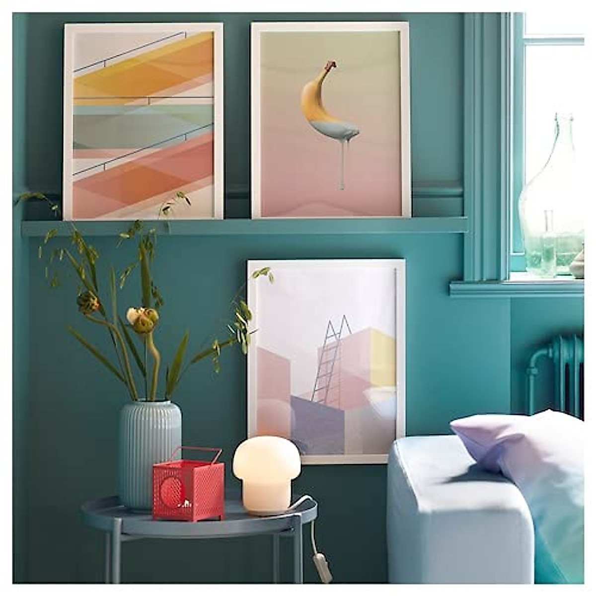 Ikea Tokabo Table lamp with LED Bulb Glass Opal 103.580.13